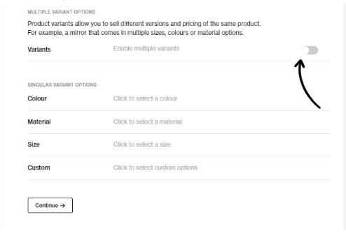 How to add variants to products and create multiple variants